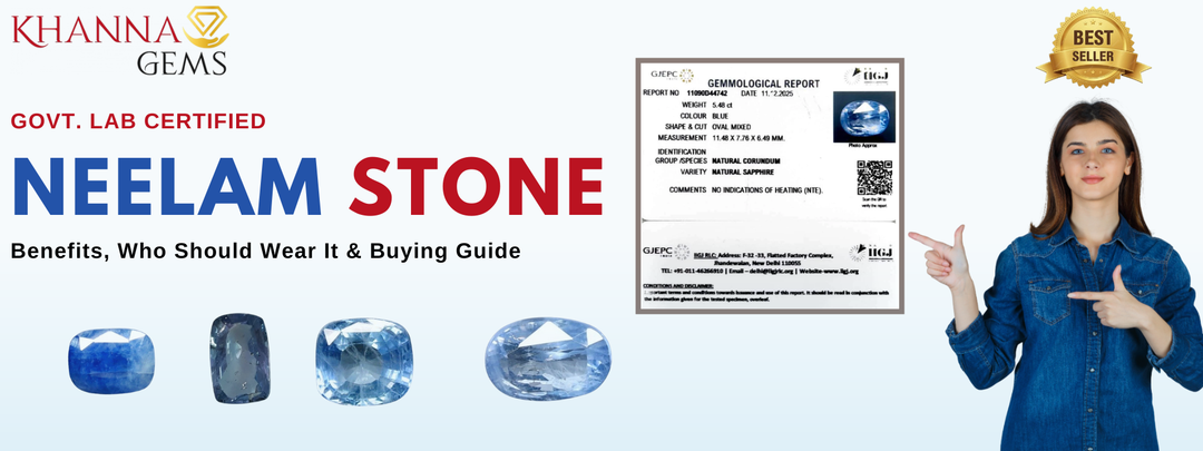 Neelam Stone Benefits, Price & Who Should Wear Blue Sapphire | Khanna Gems