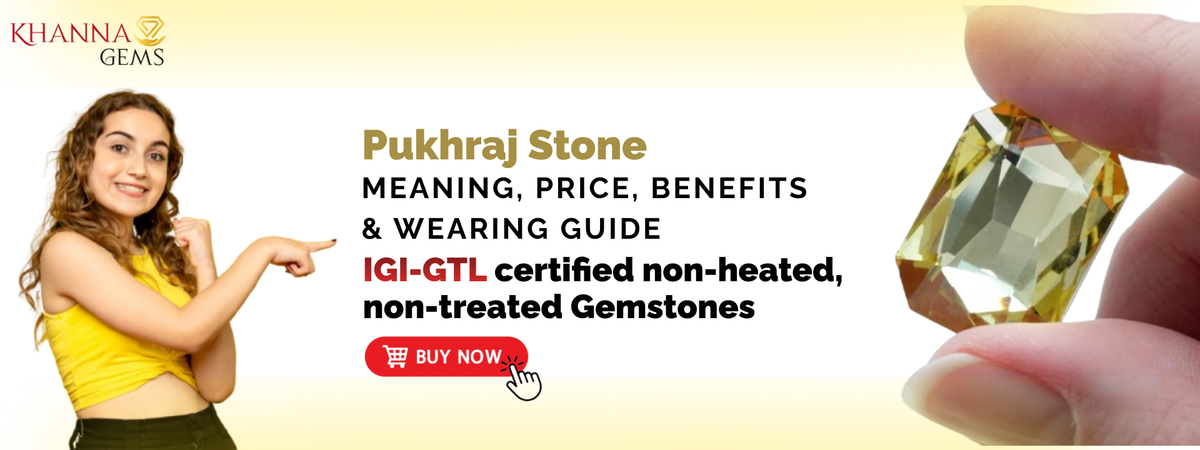 Buy Original Pukhraj Stone in India (Govt Certified) | Khanna Gems