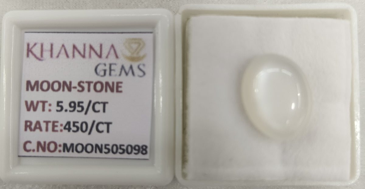5.95/CT Moon Stone with Govt. Lab Certificate | Khanna Gems
