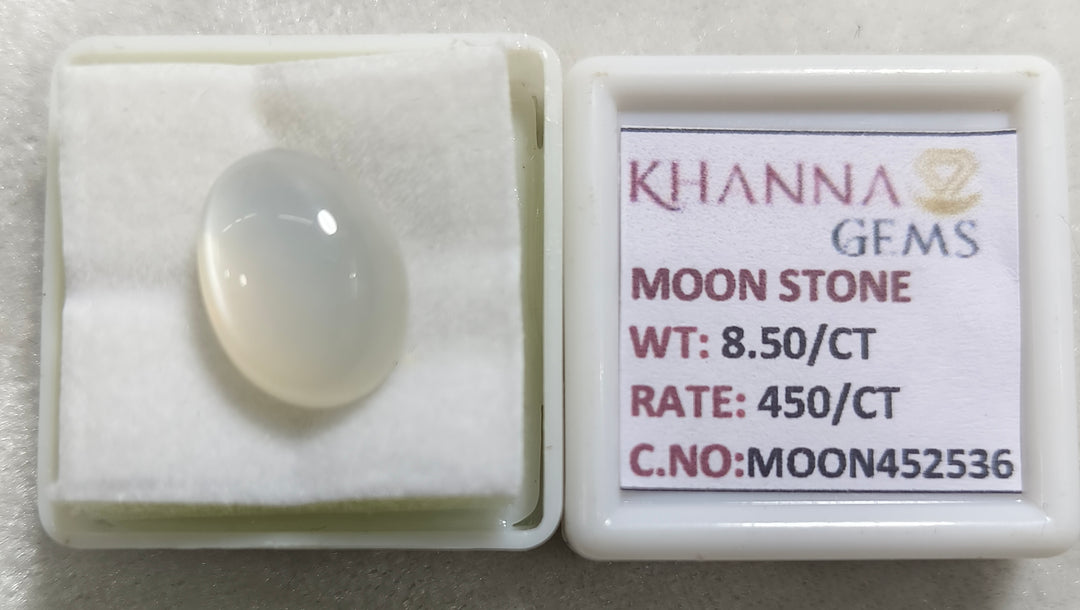 8.50/CT Moon Stone with Govt. Lab Certificate (450) | Khanna Gems
