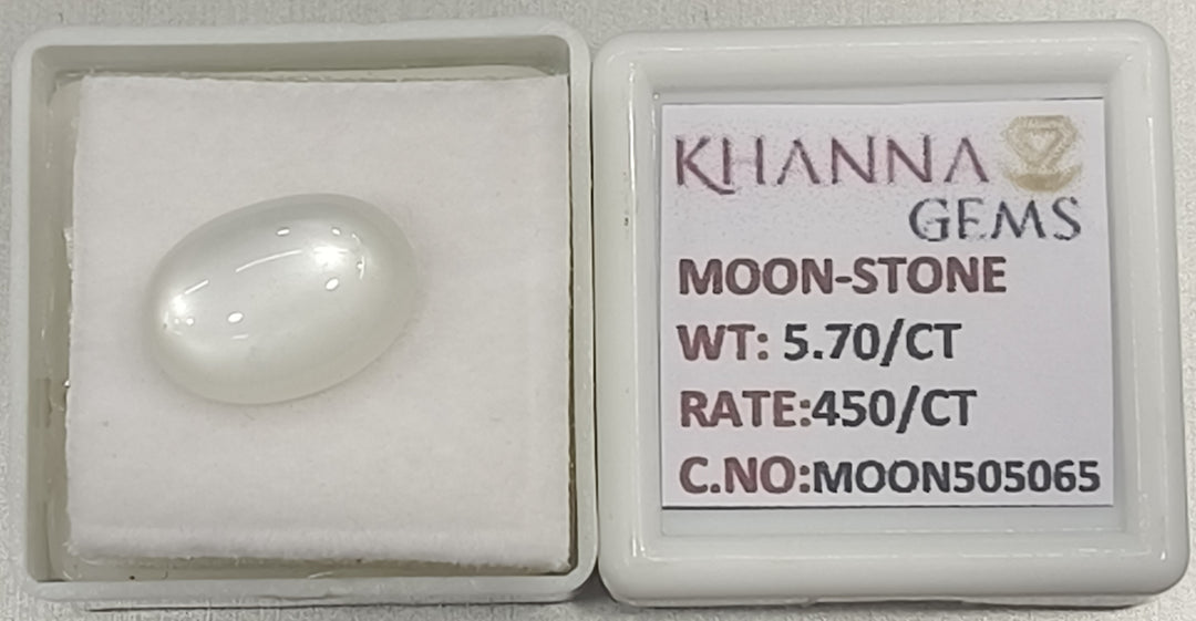 5.70/CT Moon Stone with Govt. Lab Certificate | Khanna Gems