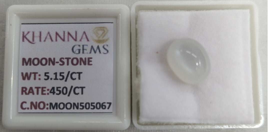 5.15/CT Moon Stone with Govt. Lab Certificate | Khanna Gems