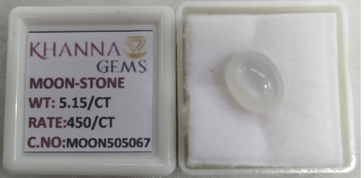 5.15/CT Moon Stone with Govt. Lab Certificate | Khanna Gems
