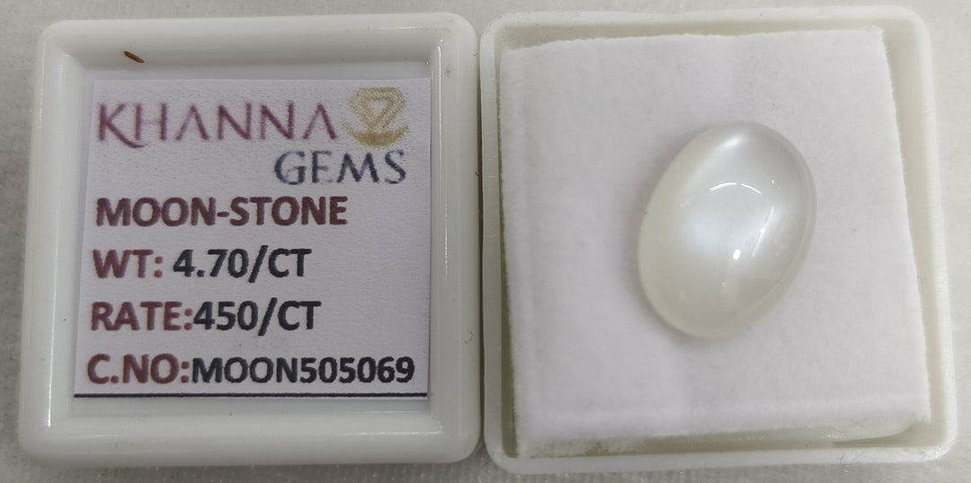 4.70/CT Moon Stone with Govt. Lab Certificate | Khanna Gems