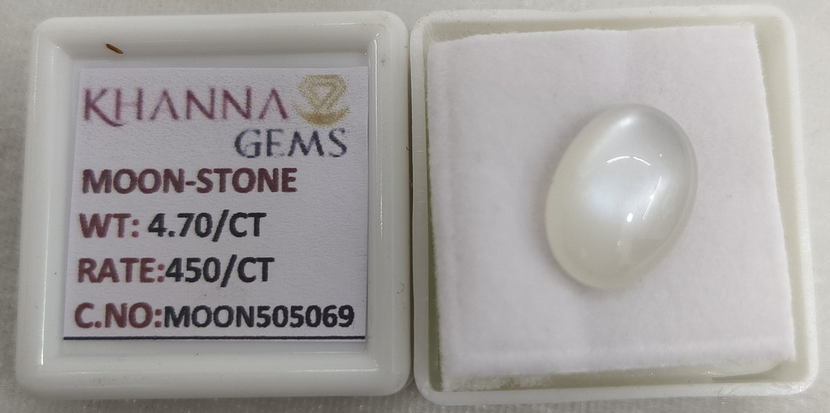 4.70/CT Moon Stone with Govt. Lab Certificate | Khanna Gems