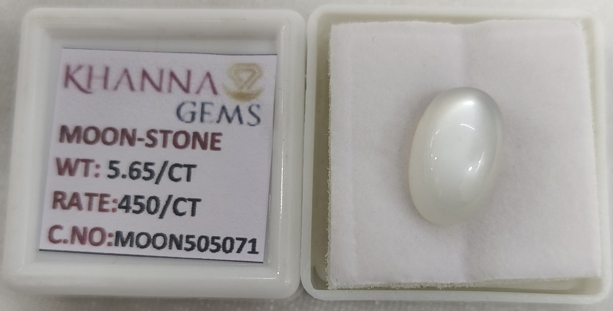 5.65/CT Moon Stone with Govt. Lab Certificate | Khanna Gems