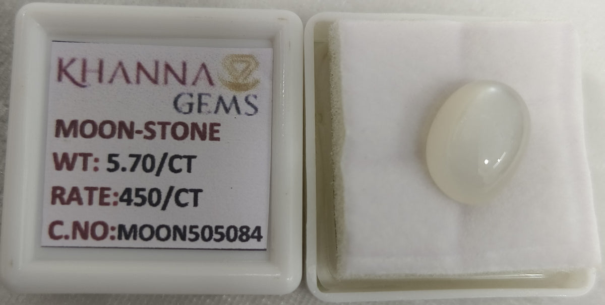 5.70/CT Moon Stone with Govt. Lab Certificate | Khanna Gems