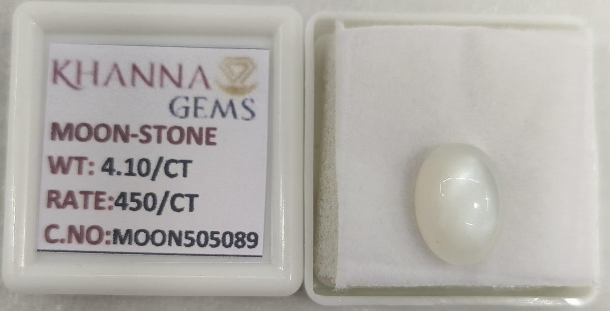 4.10/CT Moon Stone with Govt. Lab Certificate | Khanna Gems