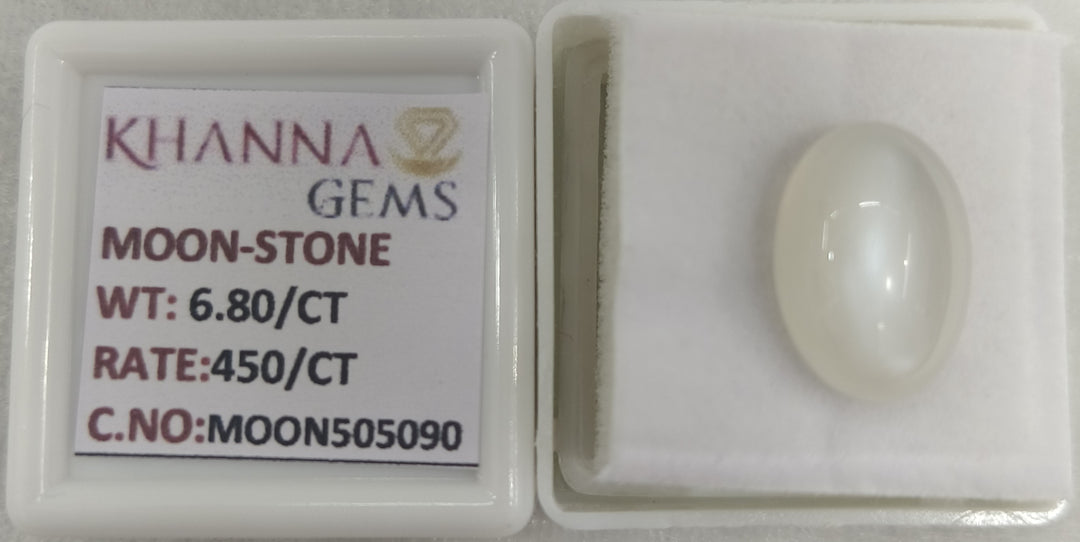 6.80/CT Moon Stone with Govt. Lab Certificate | Khanna Gems